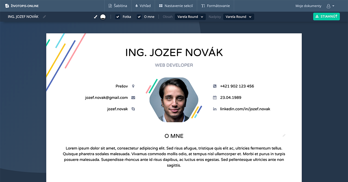 Editor | Životopis online